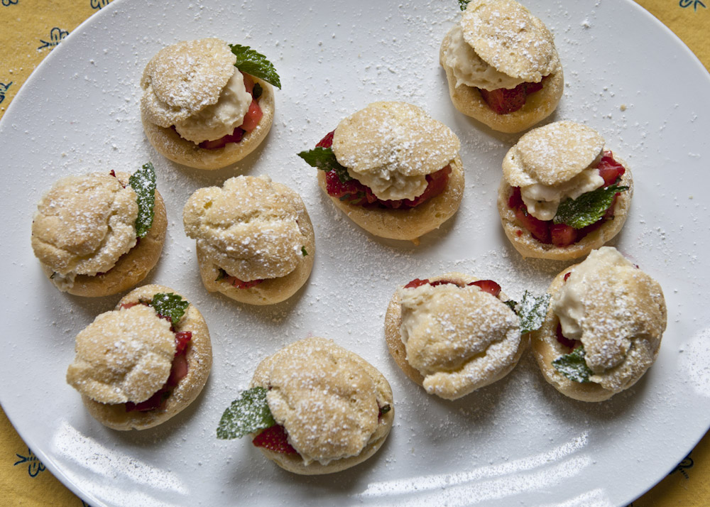 Mini Gluten-Free Pastry Puff Strawberry Shortcakes | The Dusty Baker